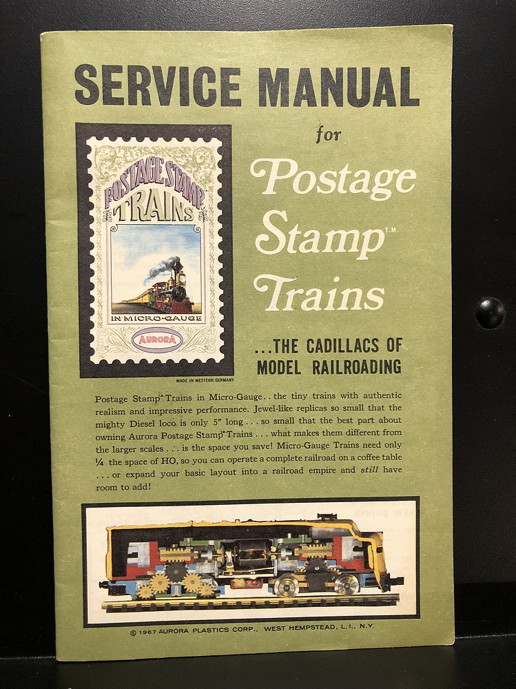 1967 Aurora Plastics Corp., Service Manual for Postage Stamp Trains ...