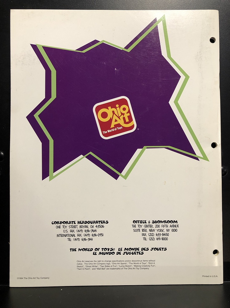 1995 Fall Ohio Art, Toy Fair Catalog - Parry Game Preserve