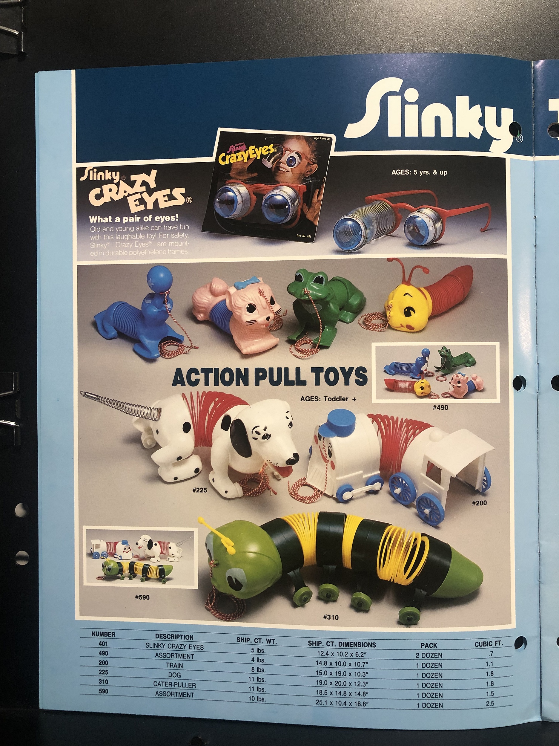 1989 Slinky Toys brand, by James Industries Inc., Toy Fair Catalog - Parry Game Preserve