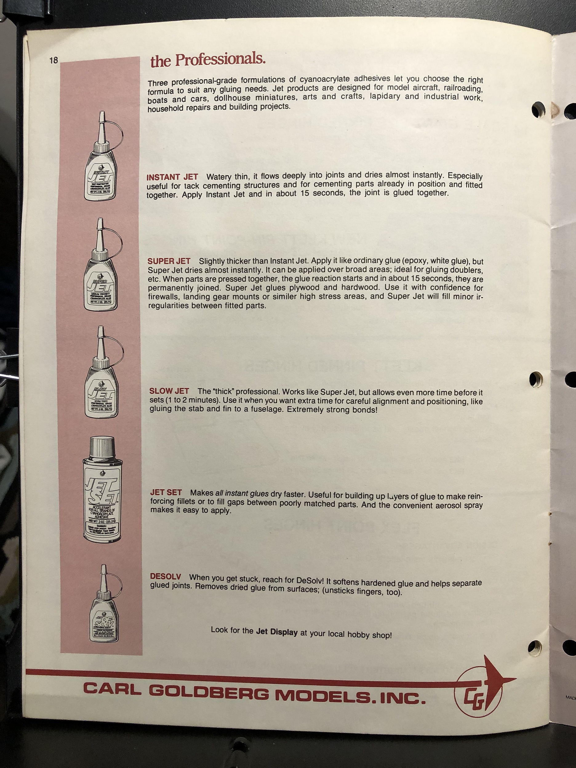 Carl Goldberg Models, 1986 Hobby Catalog - Parry Game Preserve