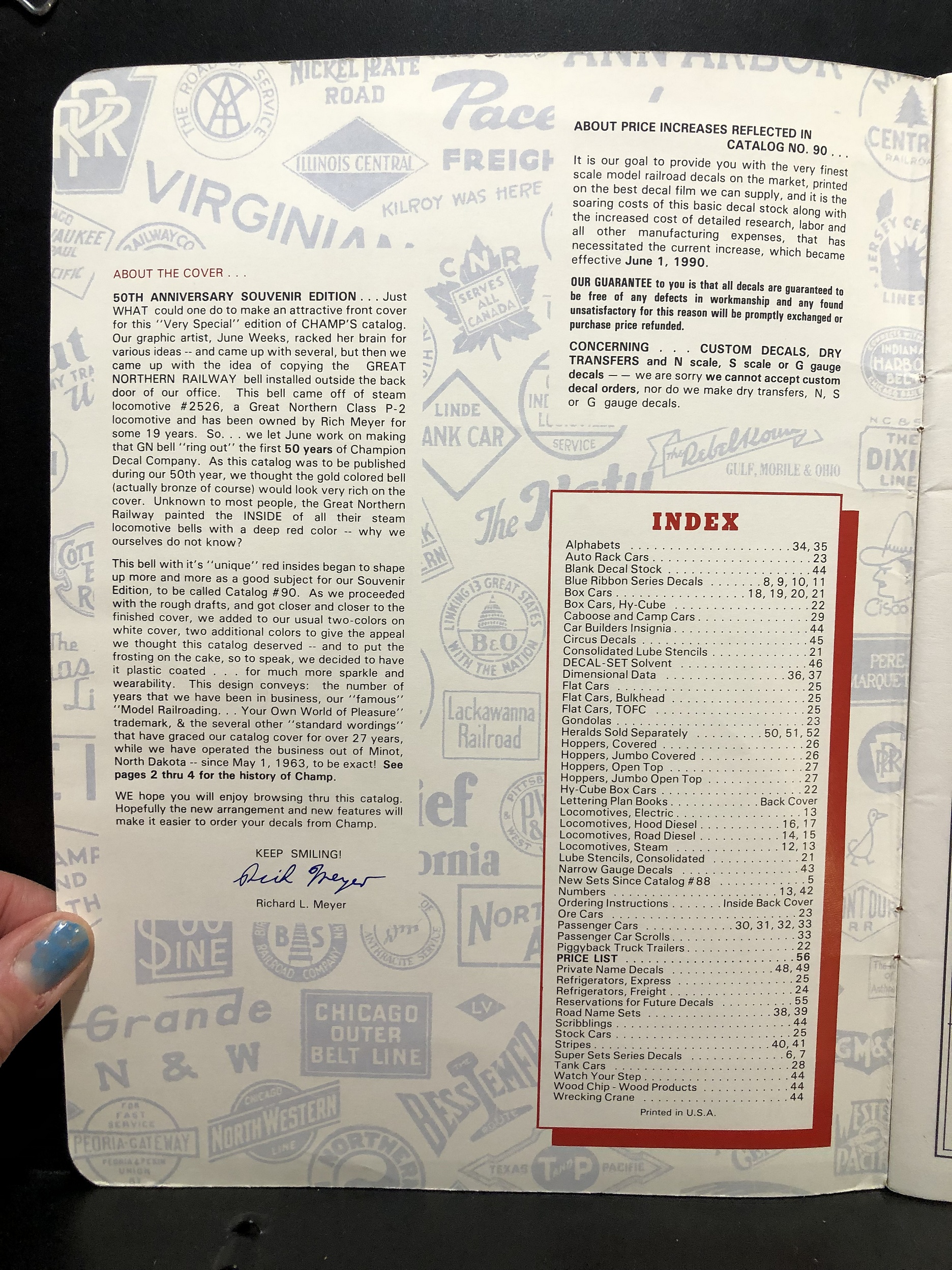 Champ Decals, 1990 Hobby Catalog, 50th Anniversary - Parry Game Preserve