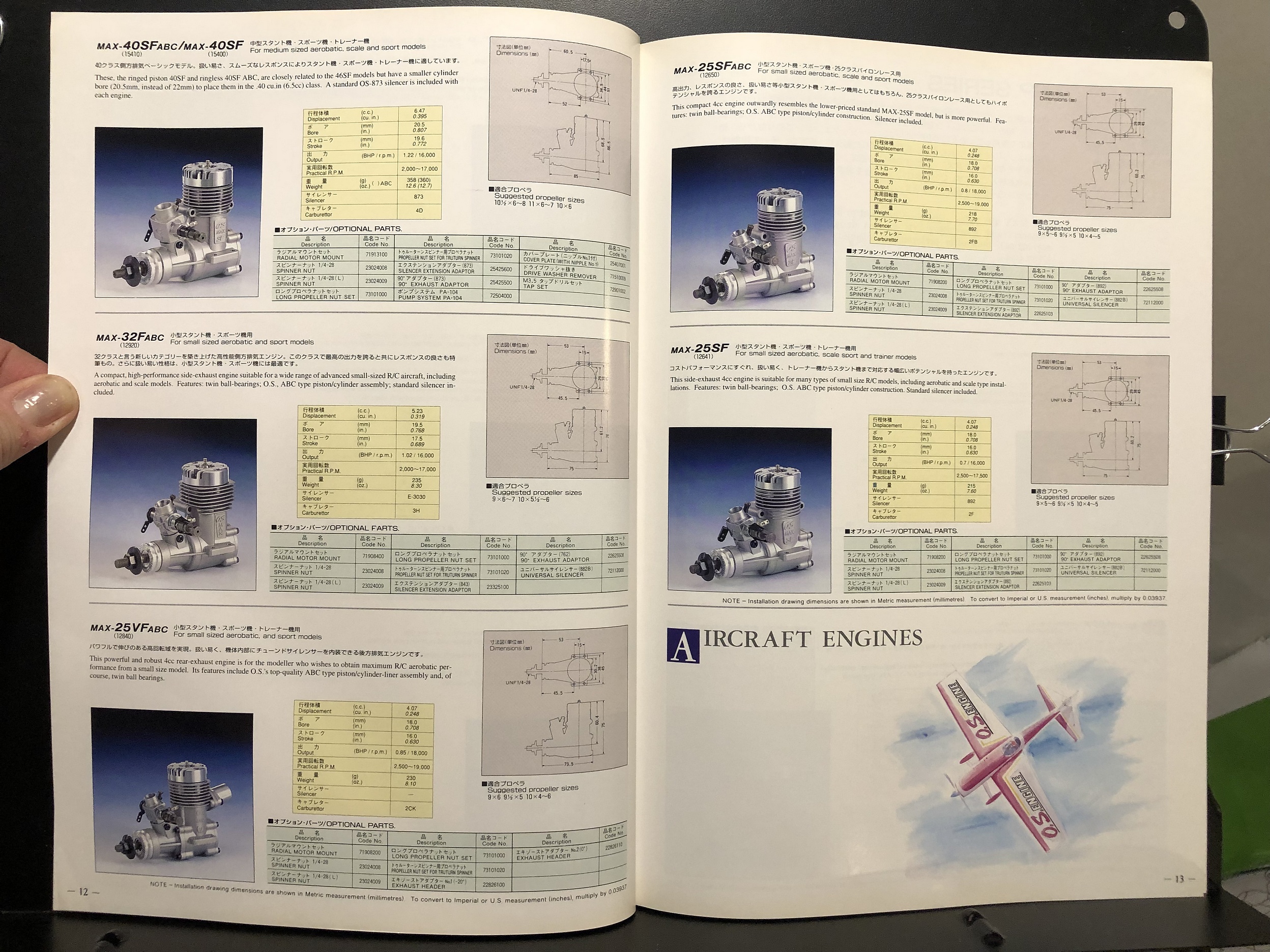 O.S. Engines Mfg.Co., Ltd. (Japan), 1992 Catalog - Parry Game Preserve