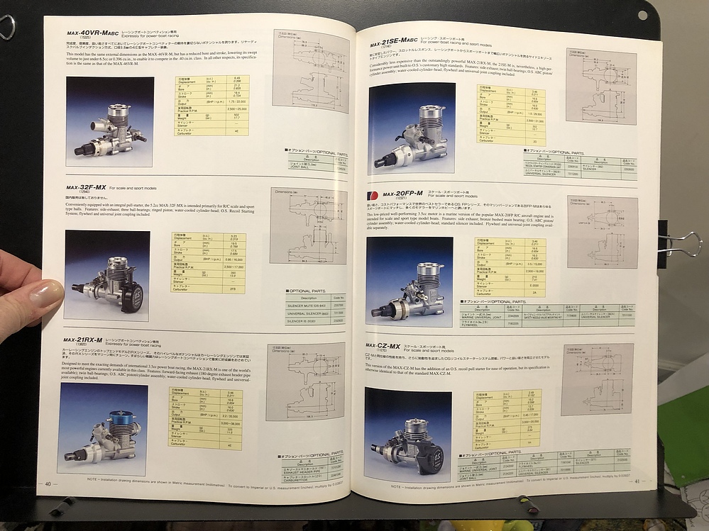 O.S. Engines Mfg.Co., Ltd. (Japan), 1992 Catalog - Parry Game Preserve