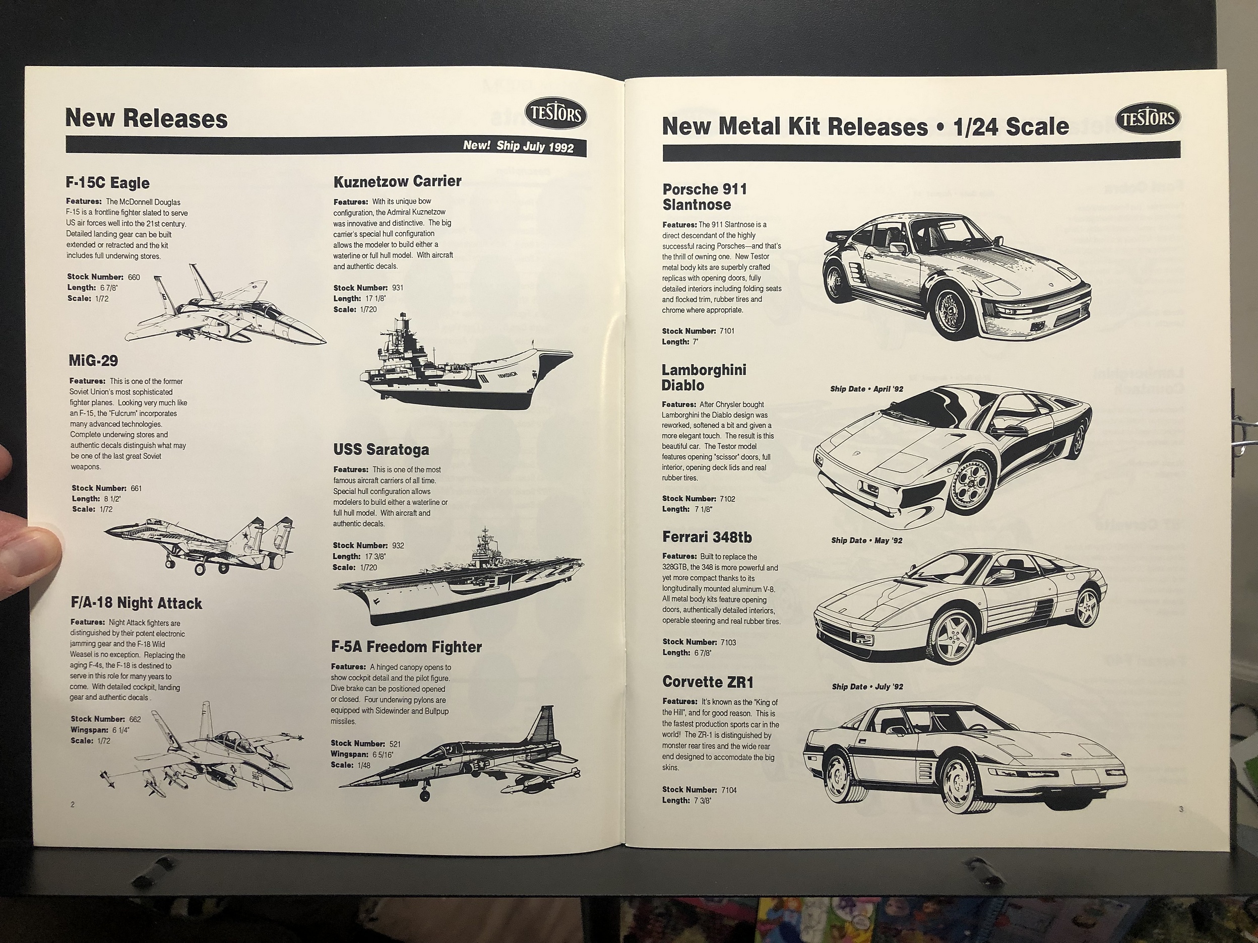 Testors, 1992 - 1993 Hobby Catalog - Parry Game Preserve
