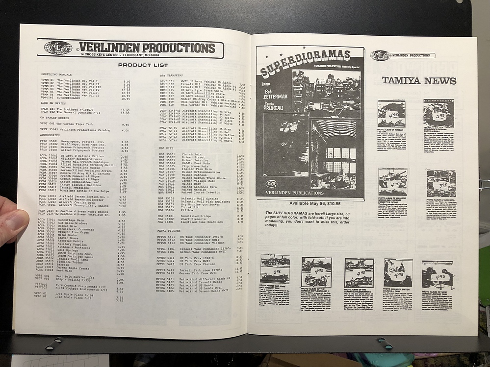 VLS Warwinds, 1986 Hobby Catalog - Parry Game Preserve
