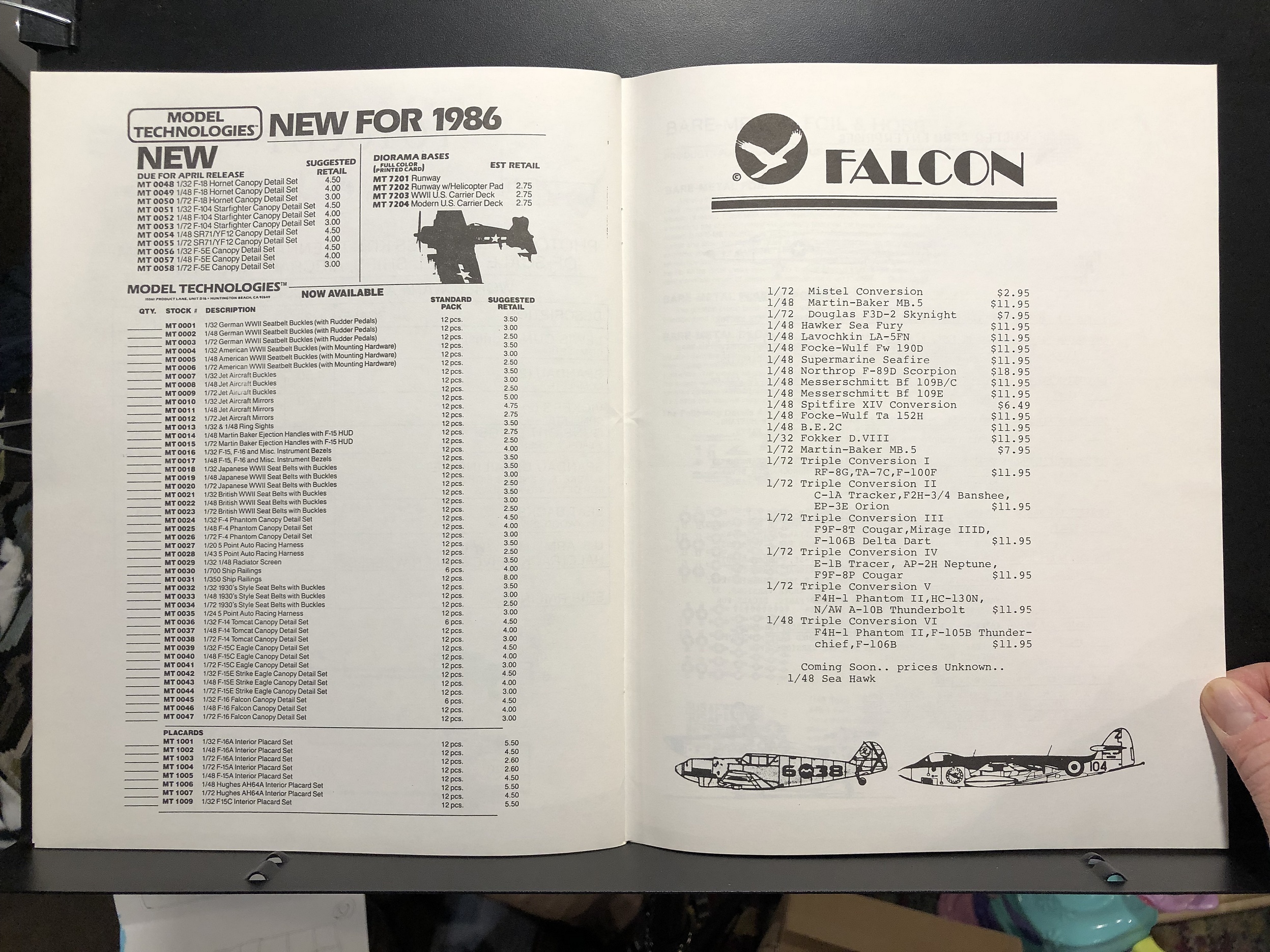 VLS Warwinds, 1986 Hobby Catalog - Parry Game Preserve