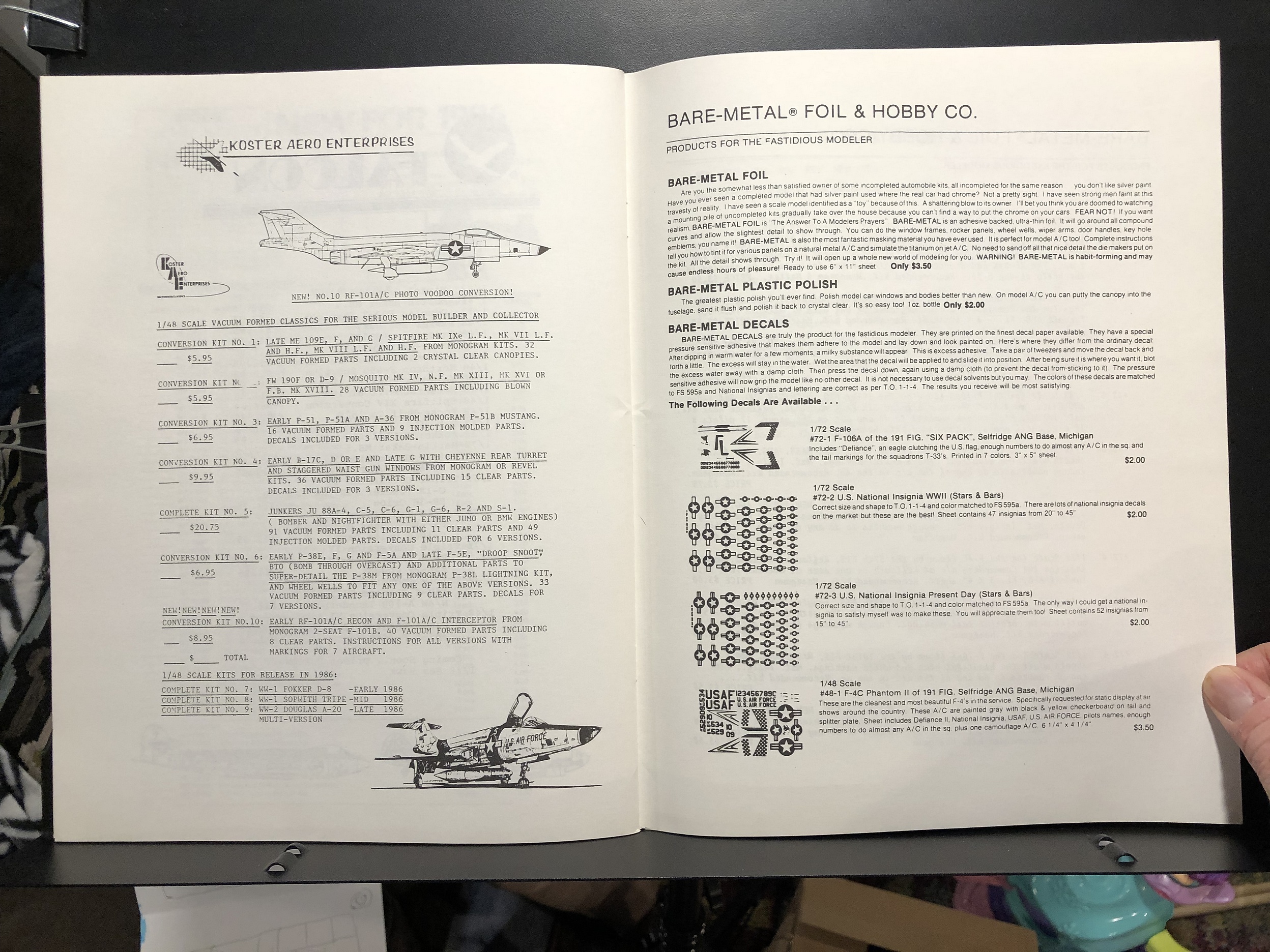 VLS Warwinds, 1986 Hobby Catalog - Parry Game Preserve