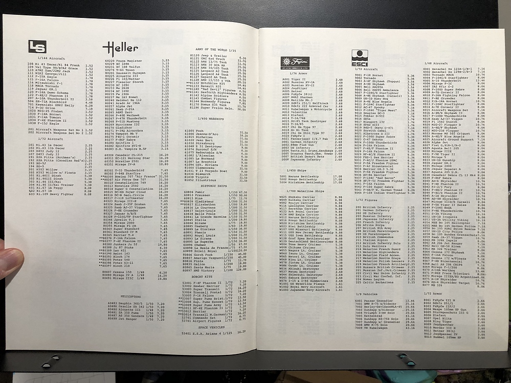 VLS Warwinds, 1986 Hobby Catalog - Parry Game Preserve