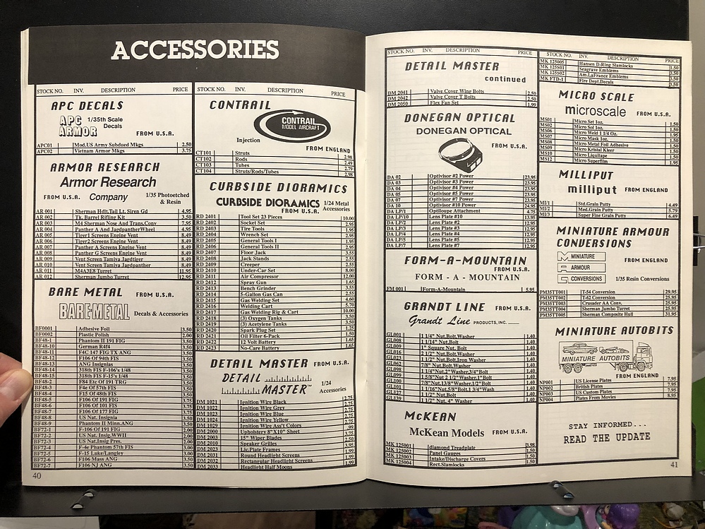 VLS Warwinds / VLS Stingray, 1988 Hobby Catalog - Parry Game Preserve