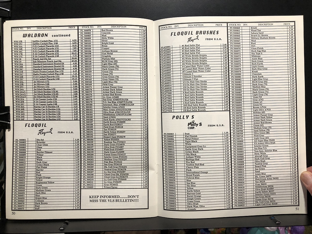 VLS Warwinds / VLS Stingray, 1988 Hobby Catalog - Parry Game Preserve