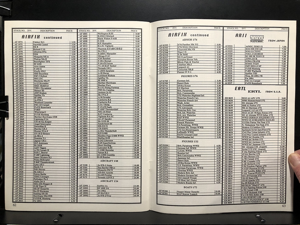 VLS Warwinds / VLS Stingray, 1988 Hobby Catalog - Parry Game Preserve