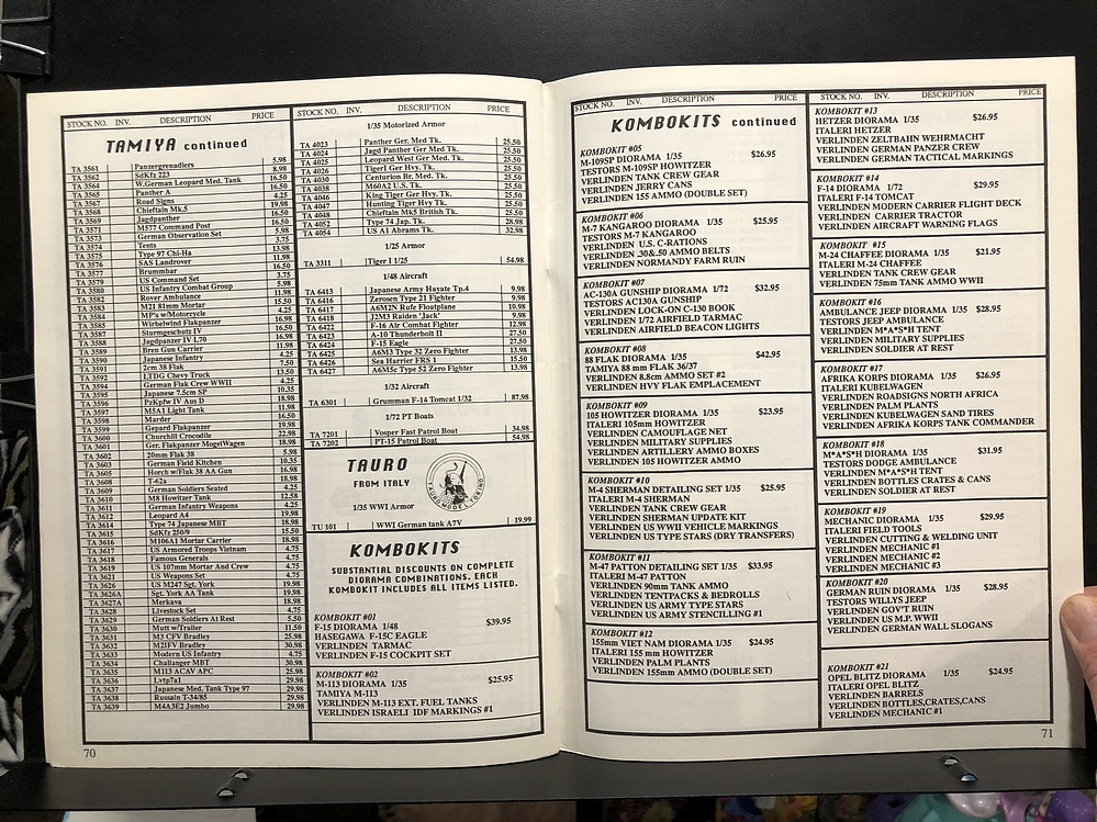 VLS Warwinds / VLS Stingray, 1988 Hobby Catalog - Parry Game Preserve