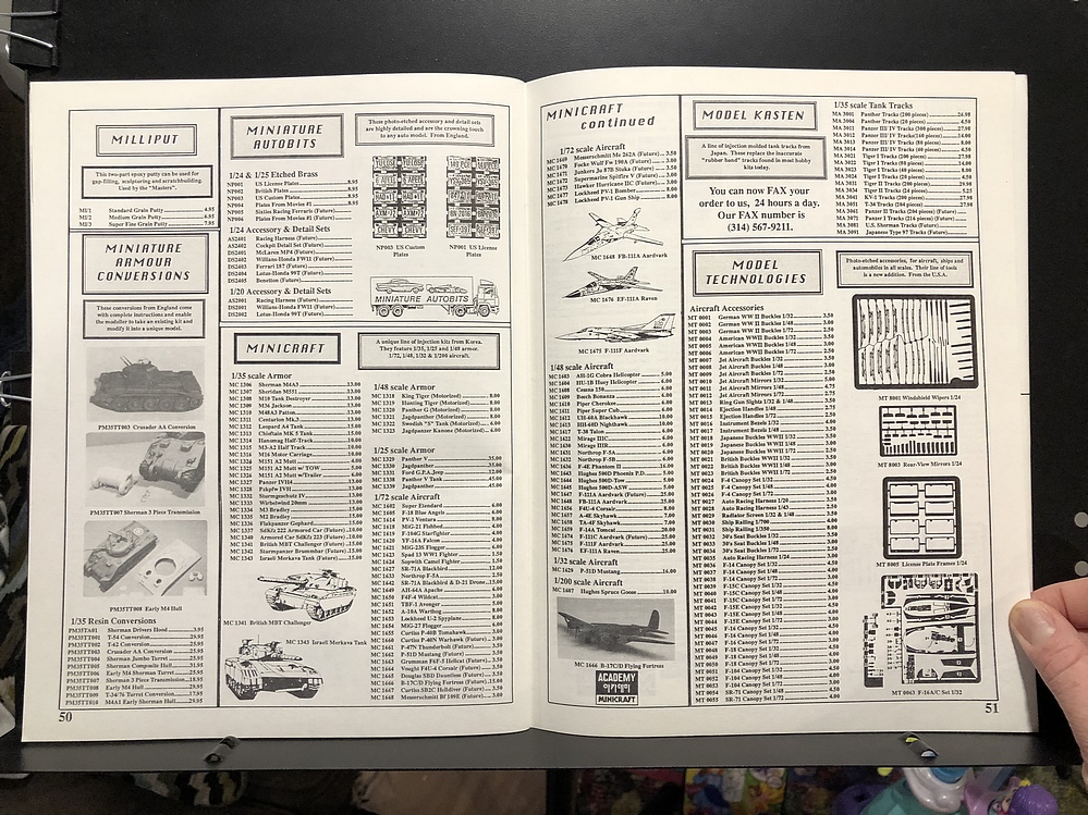 VLS Warwinds / VLS Stingray, 1989 Hobby Catalog - Parry Game Preserve