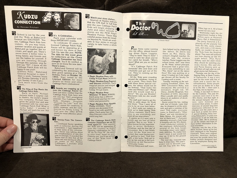 Cabbage Patch Kids - Limited Edition Newsletter - June, 1993 - Parry ...