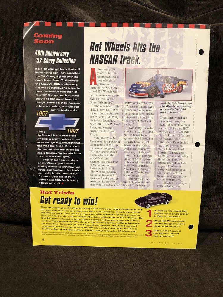 Hot Wheels: The Inside Track Newsletter - Issue 01, 1997 - Parry Game ...