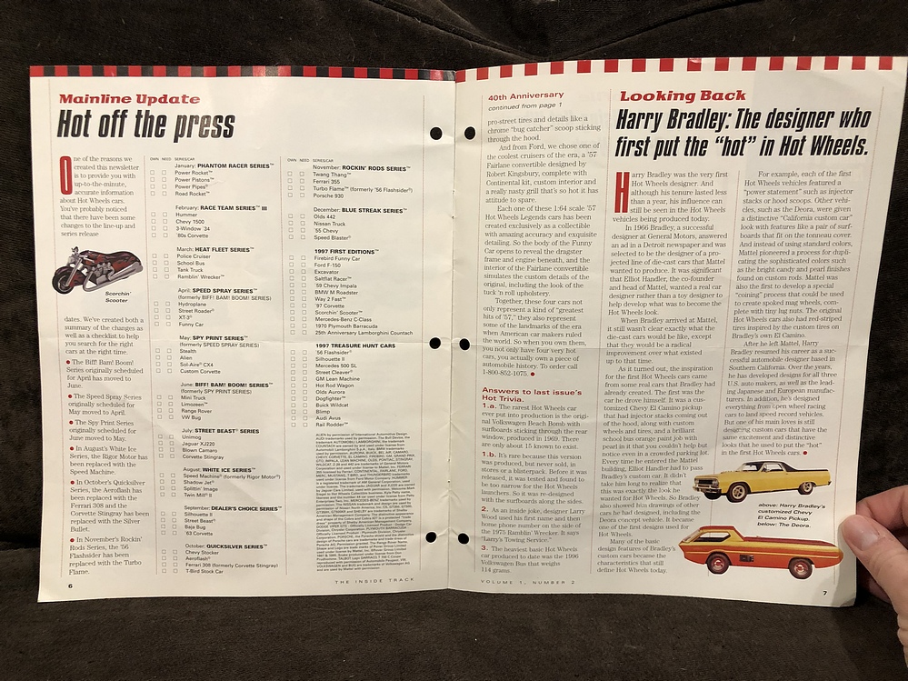 Hot Wheels: The Inside Track Newsletter - Issue 02, 1997 - Parry Game ...