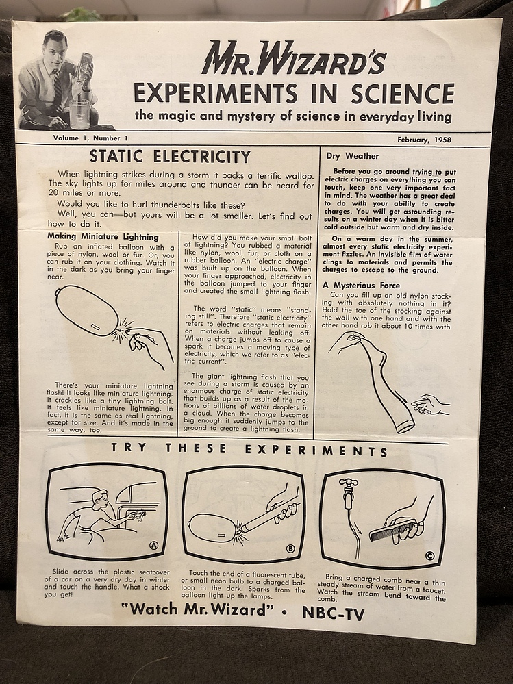Mr. Wizard's Experiments in Science Newsletter Archive - Parry Game ...