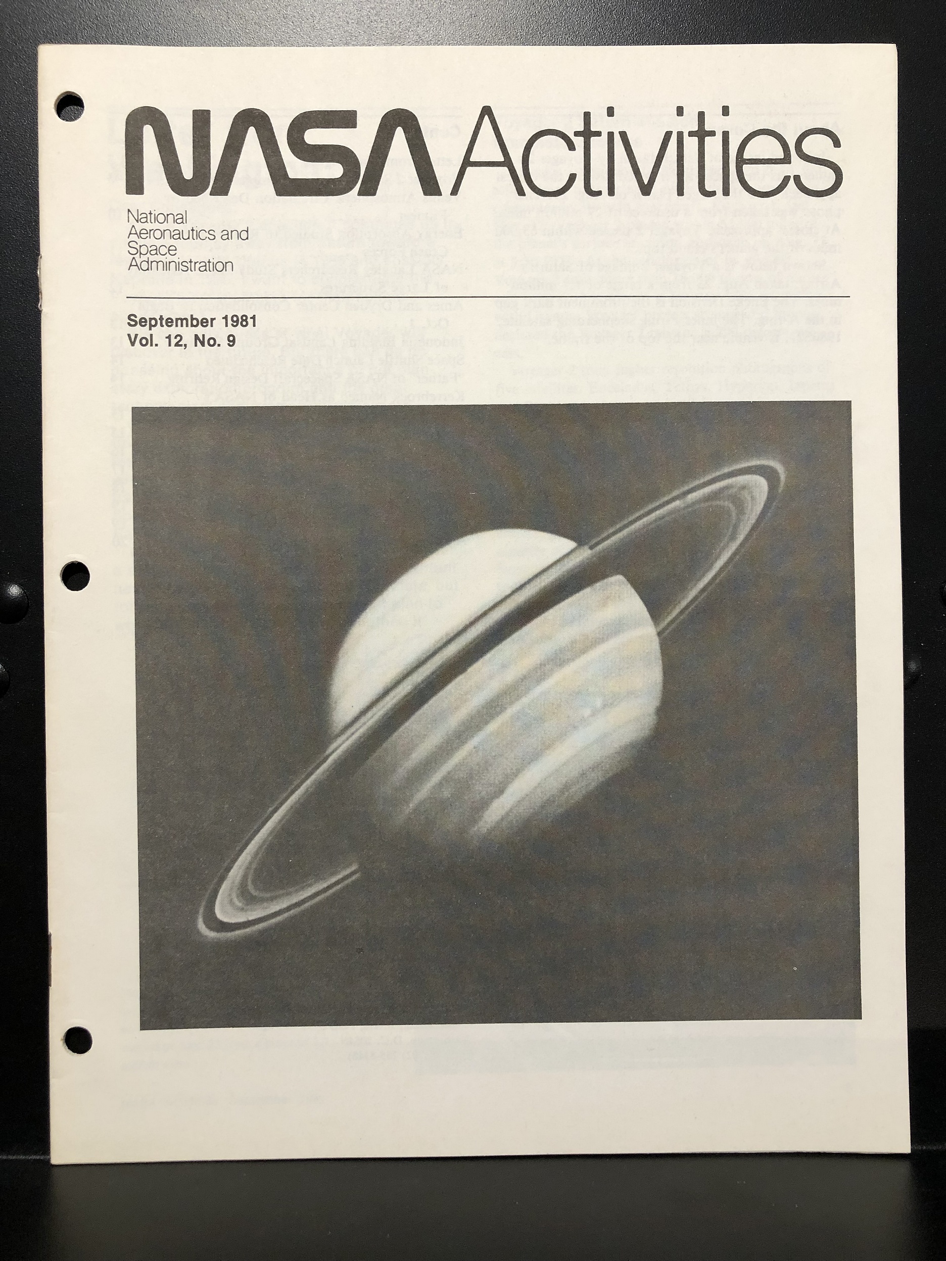 NASA Activities - September, 1981 - Parry Game Preserve