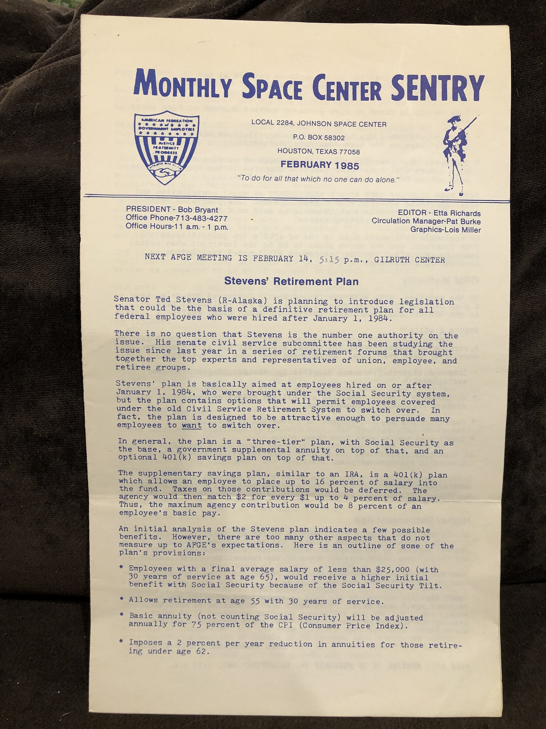 February, 1985 - Parry Game Preserve