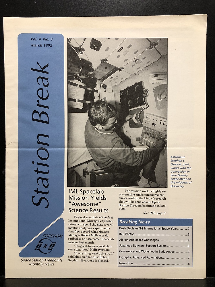 NASA Station Break Newsletter - March, 1992 - Parry Game Preserve