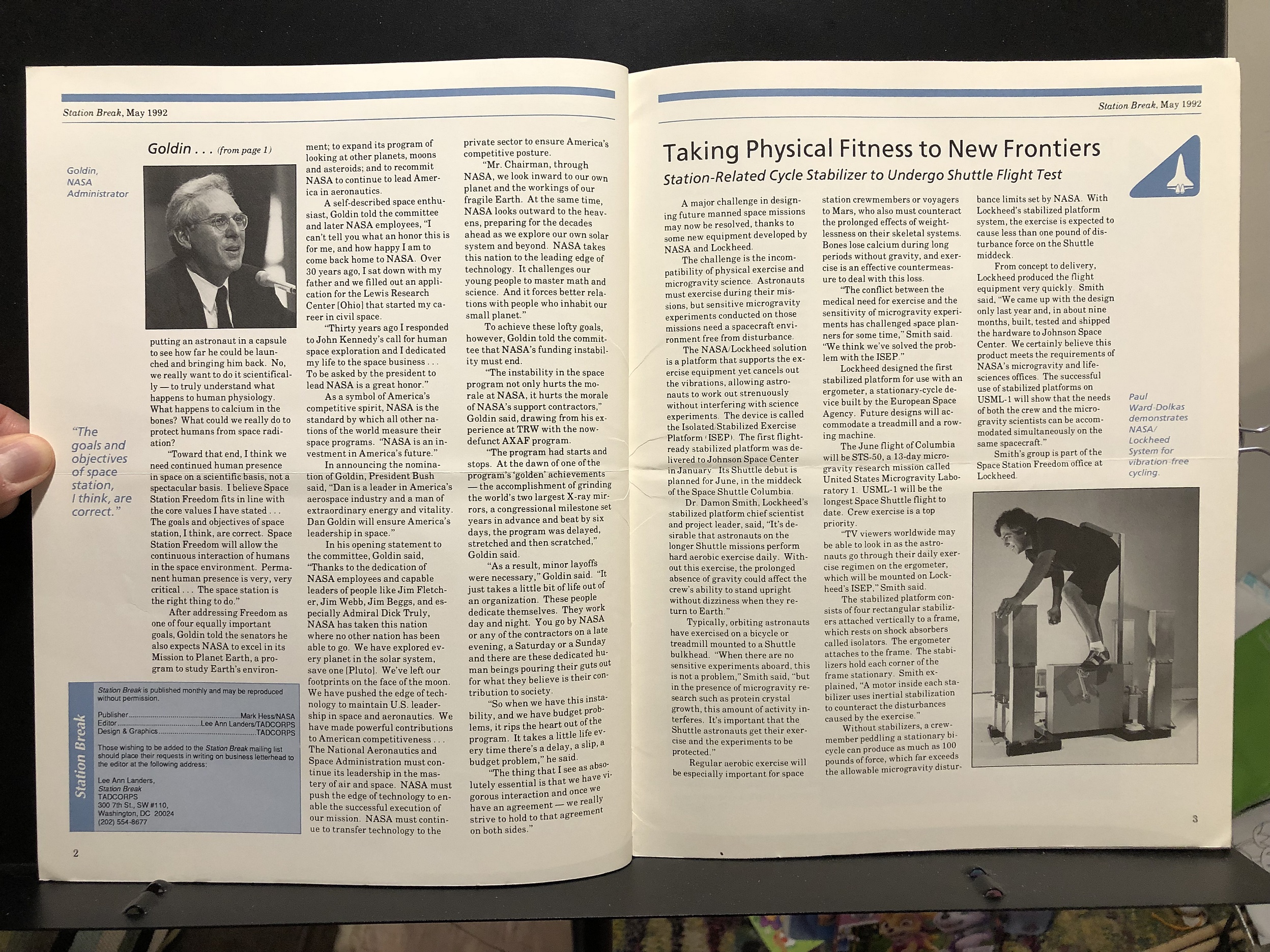 NASA Station Break Newsletter - May, 1992 - Parry Game Preserve