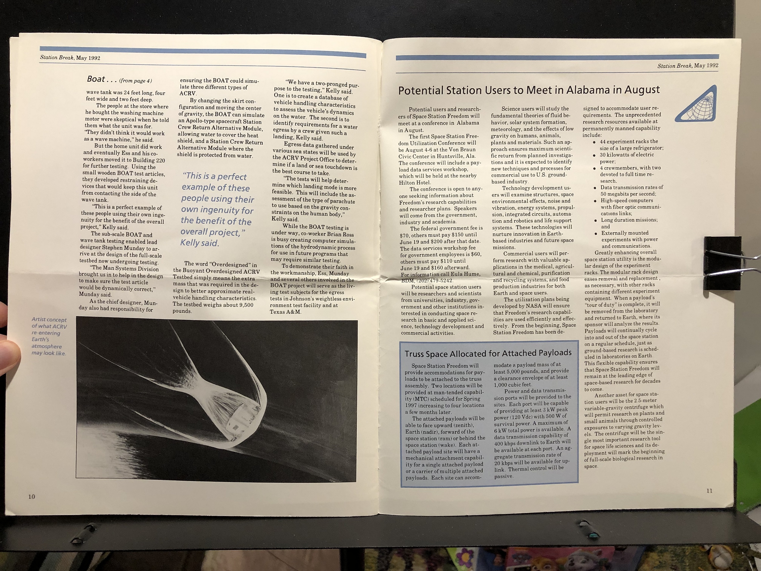 NASA Station Break Newsletter - May, 1992 - Parry Game Preserve