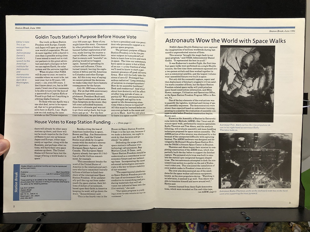 NASA Station Break Newsletter - June, 1992 - Parry Game Preserve