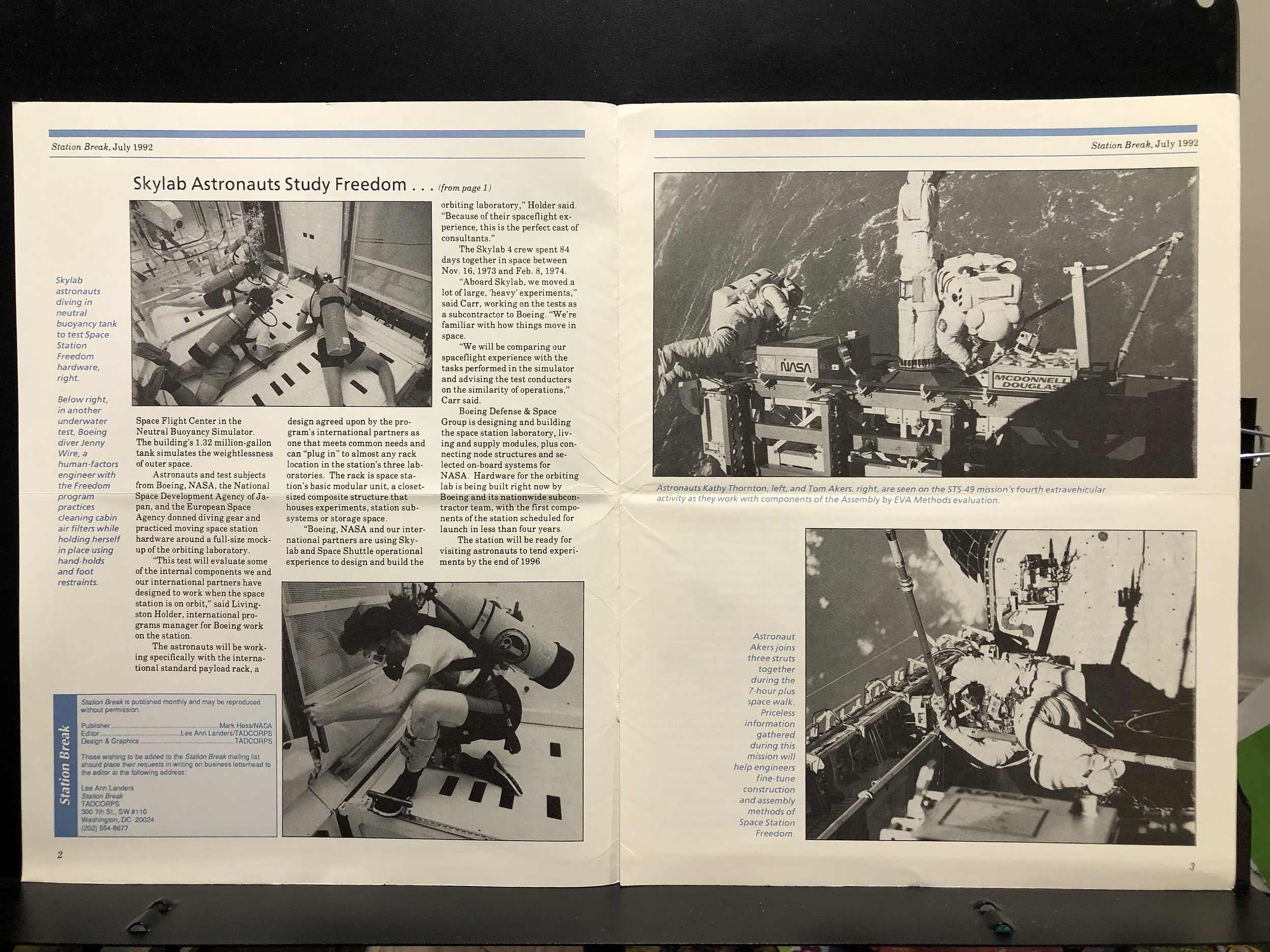 NASA Station Break Newsletter - July, 1992 - Parry Game Preserve