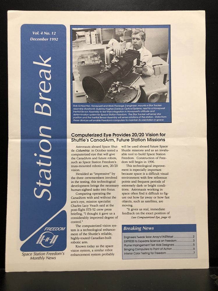 NASA Station Break Newsletter - December, 1992 - Parry Game Preserve