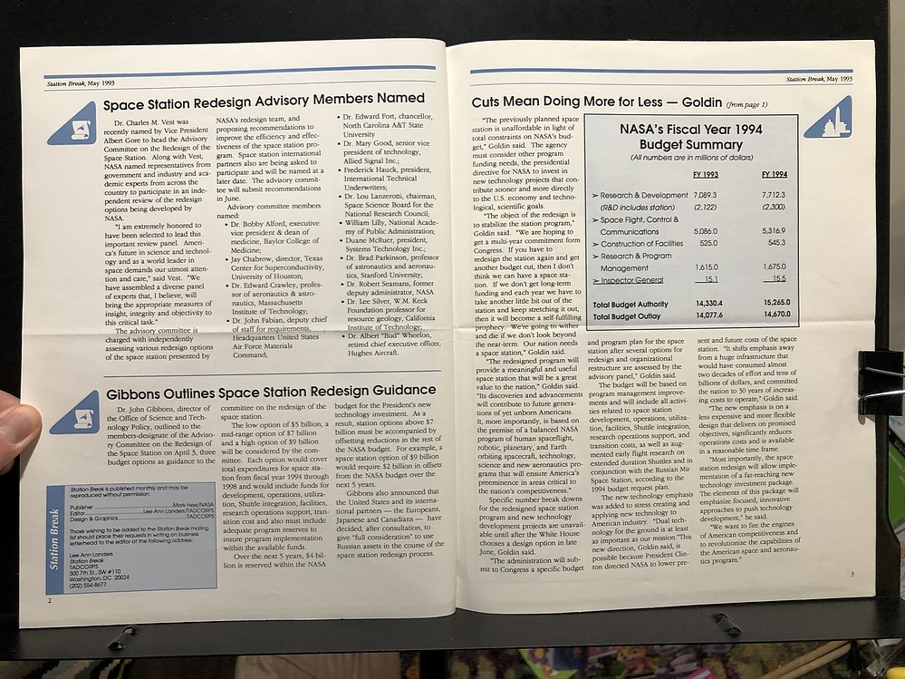 NASA Station Break Newsletter - May, 1993 - Parry Game Preserve