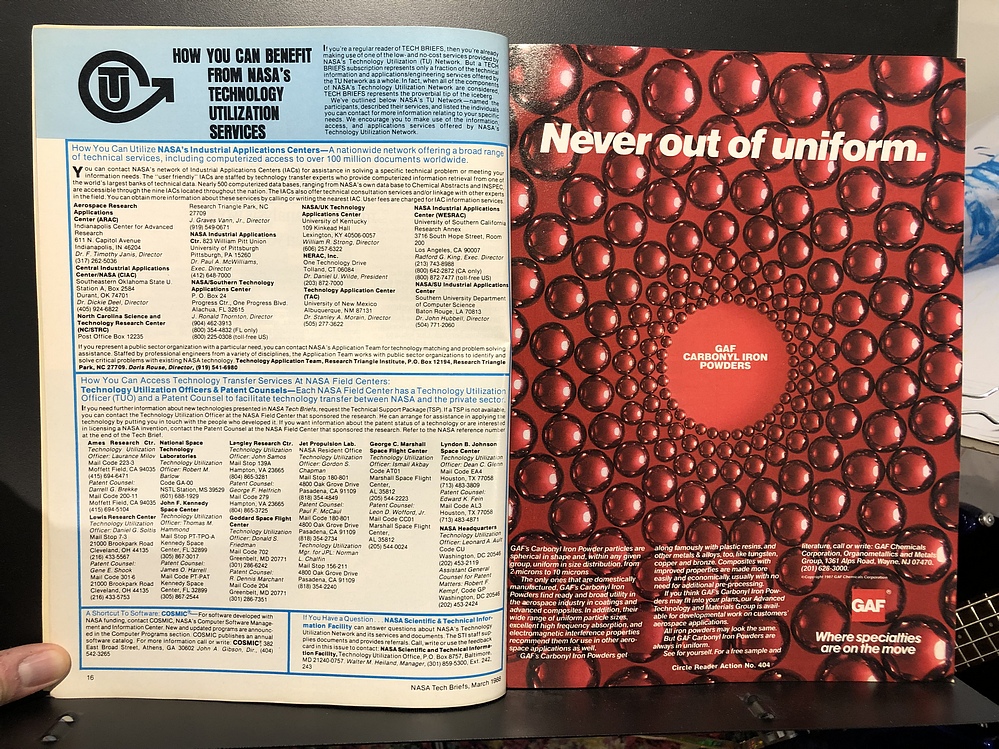 NASA Tech Briefs Magazine - March, 1988 - Parry Game Preserve