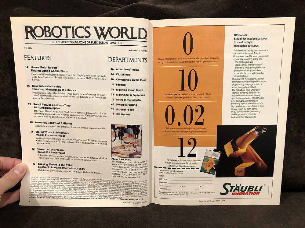 Robotics World - Fall, 1994 - Parry Game Preserve