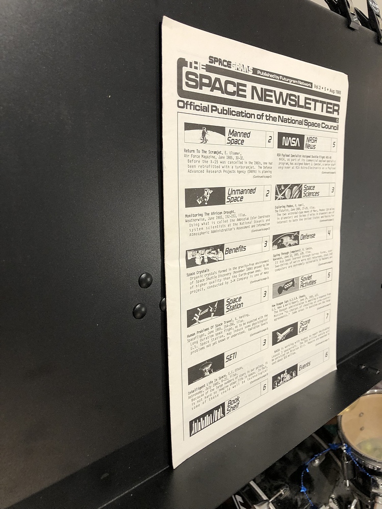 The Space Newsletter - August, 1985 - Parry Game Preserve